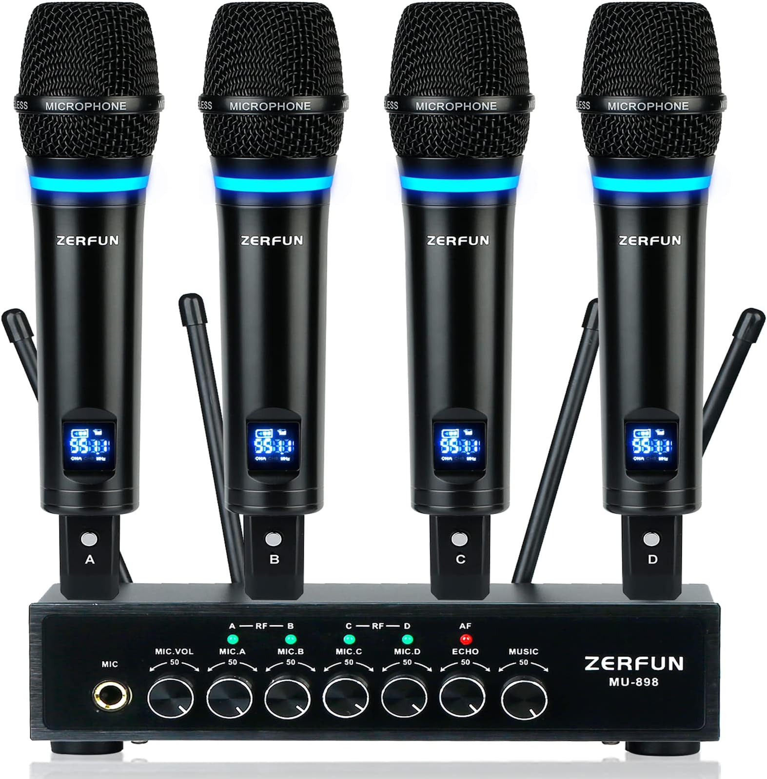 Amazon.com: GTD Audio 4 Handheld Wireless Microphone Cordless mics ...