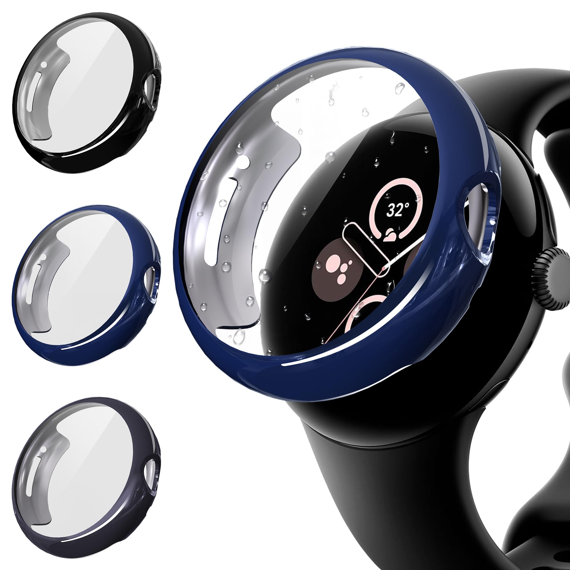 Amazon.com: Suoman 3-Pack for Google Pixel Watch 3/2/1 41mm Case, All ...