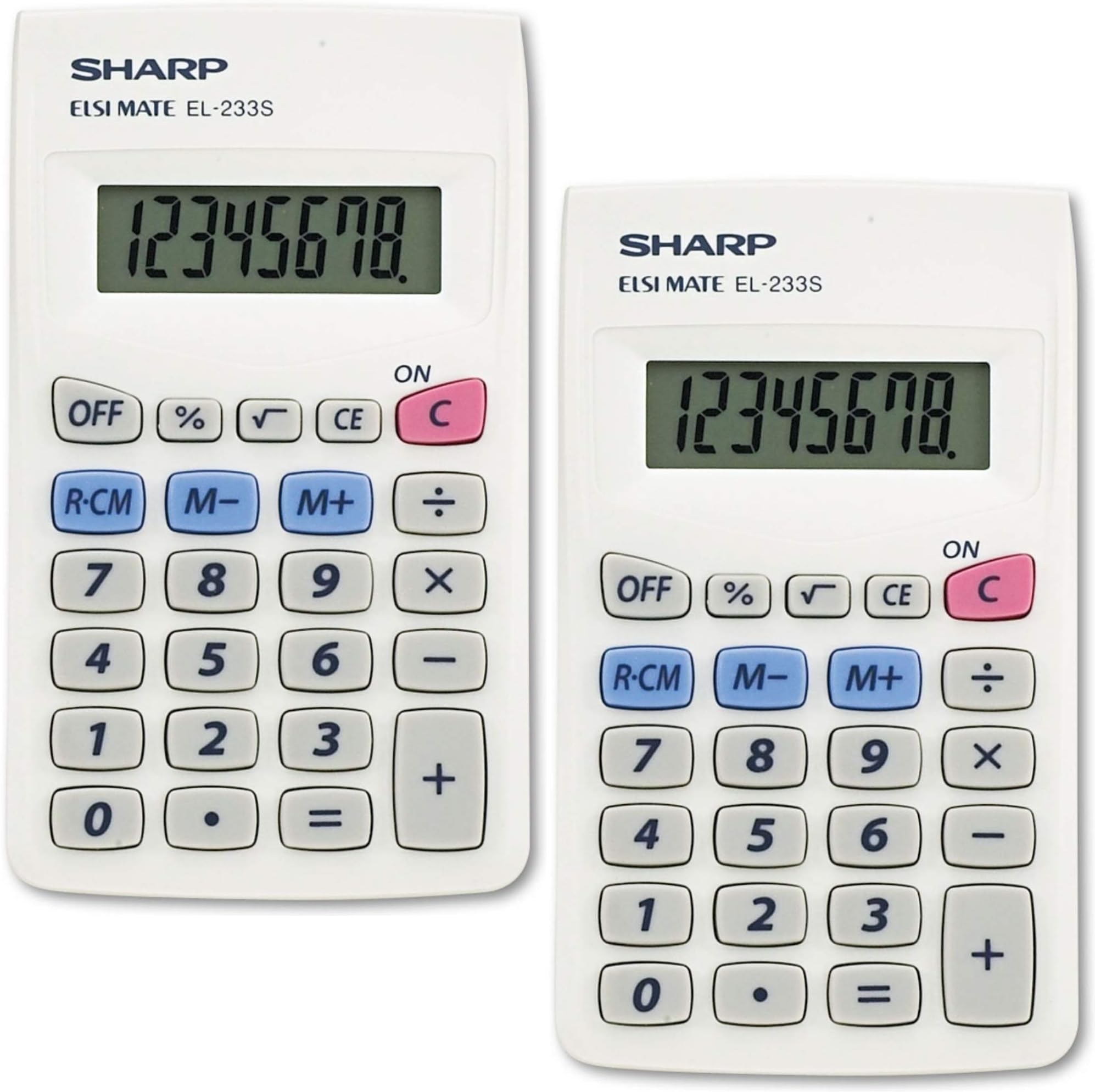 Amazon.com : Sharp EL233SB Standard Function Calculator 2-Count ...