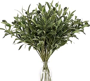 Amazon.com: Waipfaru 8 Pcs Faux Greenery Stems, Olive Tree Branches for ...