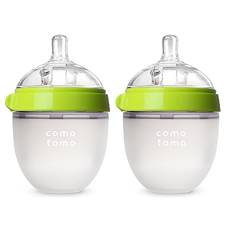 Amazon.com : Comotomo Baby Bottle Double Pack, Green, 5oz : Baby
