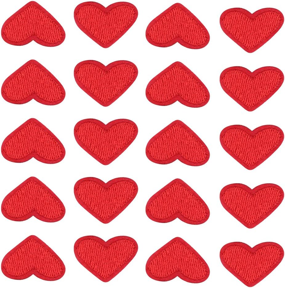 Amazon.com: Assorted Colors Heart Shaped Patches for Clothing Jeans ...