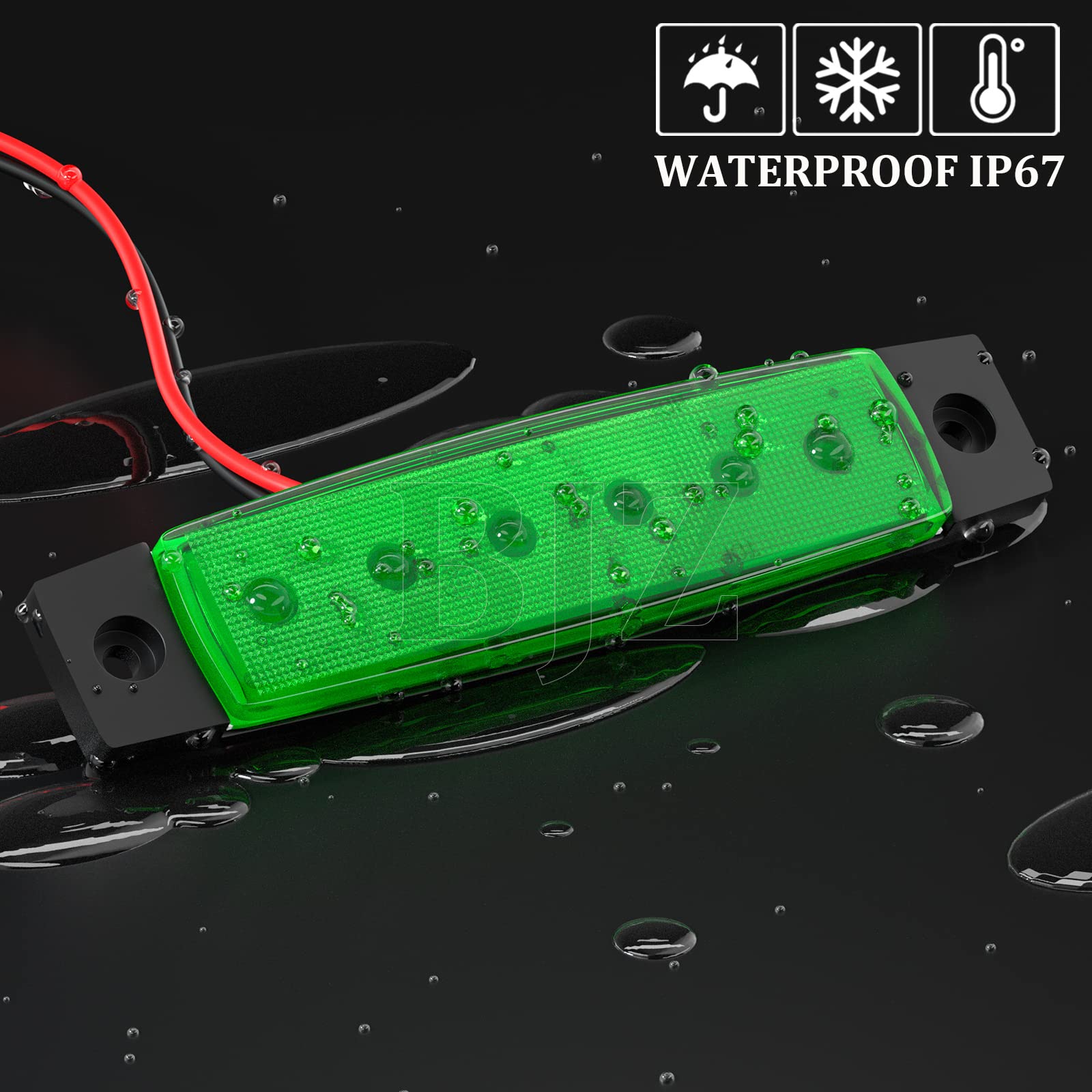 Snapklik.com : BJZ LED Trailer Marker Lights Green 6 Led Side Marker ...