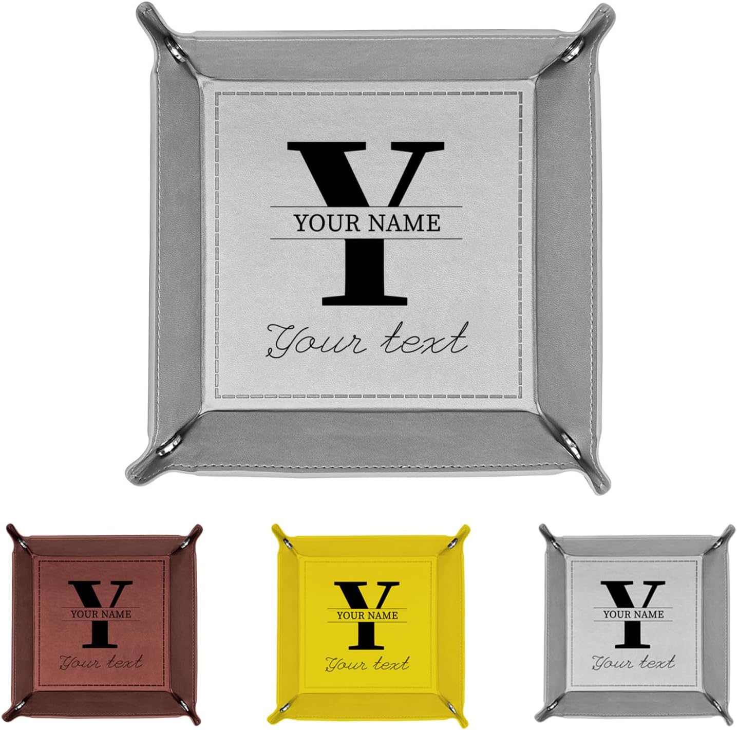 Amazon.com: Custom Leather Key Tray, Personalized Gift with Name/Text ...