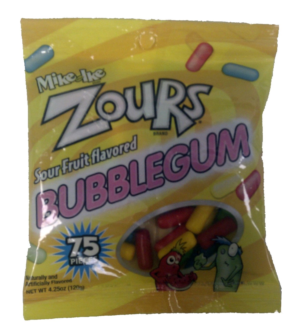 Amazon.com : Mike & Ike Zours Fruit Flavored Sour Bubble Gum 4.25 Oz ...
