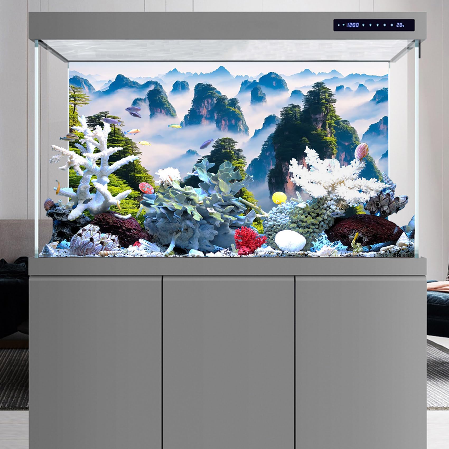 Snapklik.com : Fish Tank Background 72x24 Inch Nature Scenery Aquarium ...