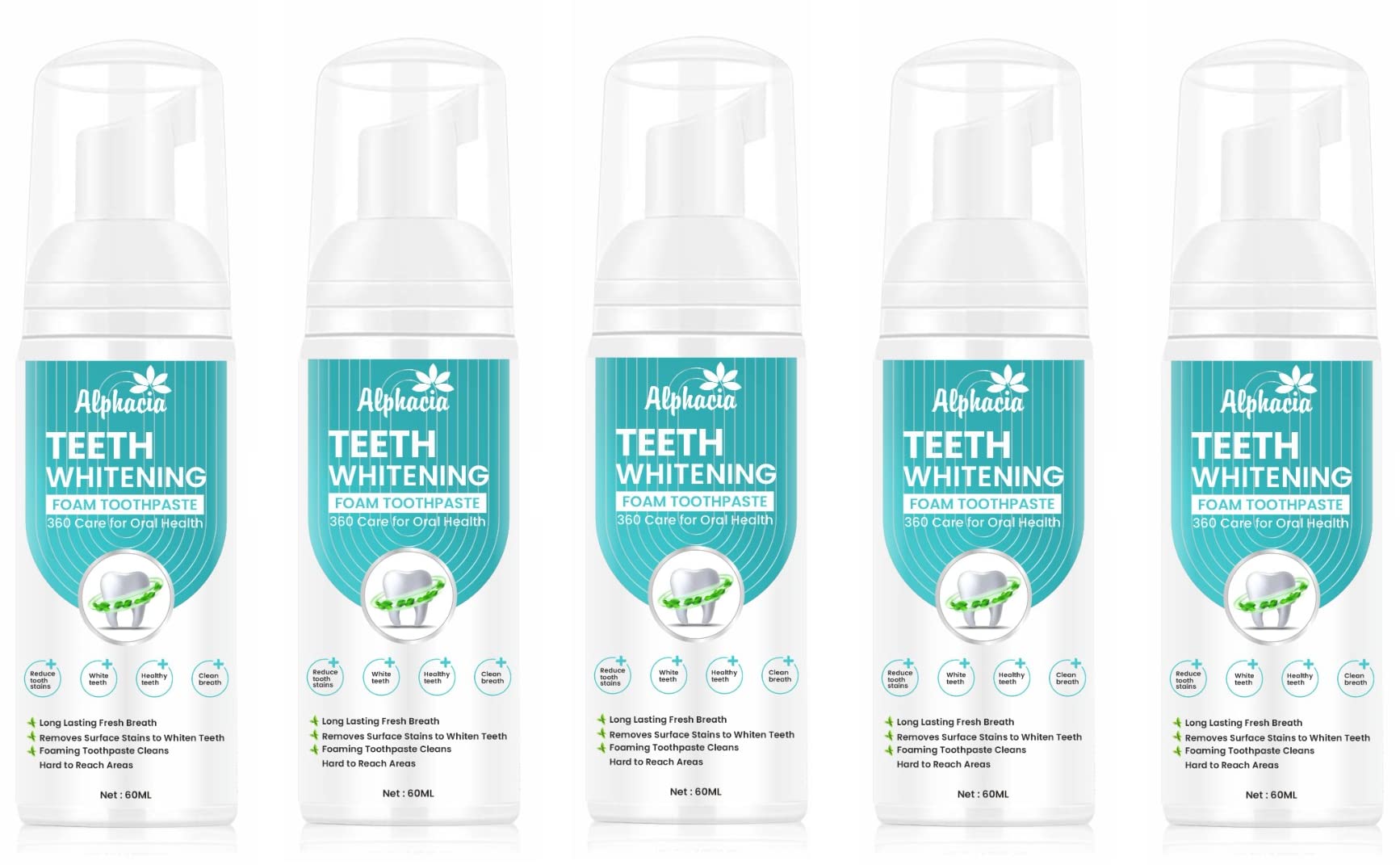 Buy Alphacia Teeth Whitening Foaming Toothpaste Mousse Mouth Wash Water ...