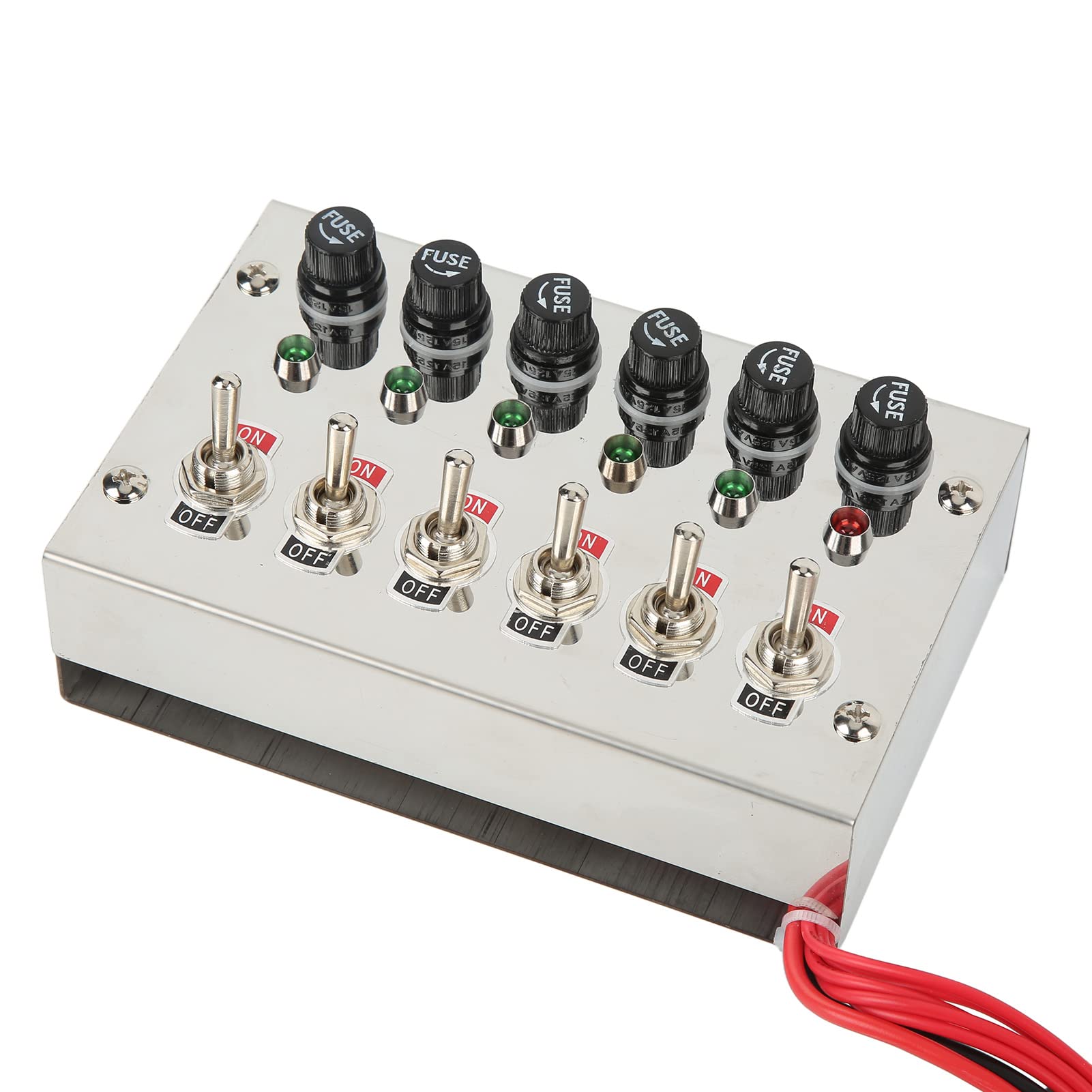 Ej.Life Wippschalter-Panel, DC12V 24V 15A 6-Gang-Kippschalter-Panel mit ...