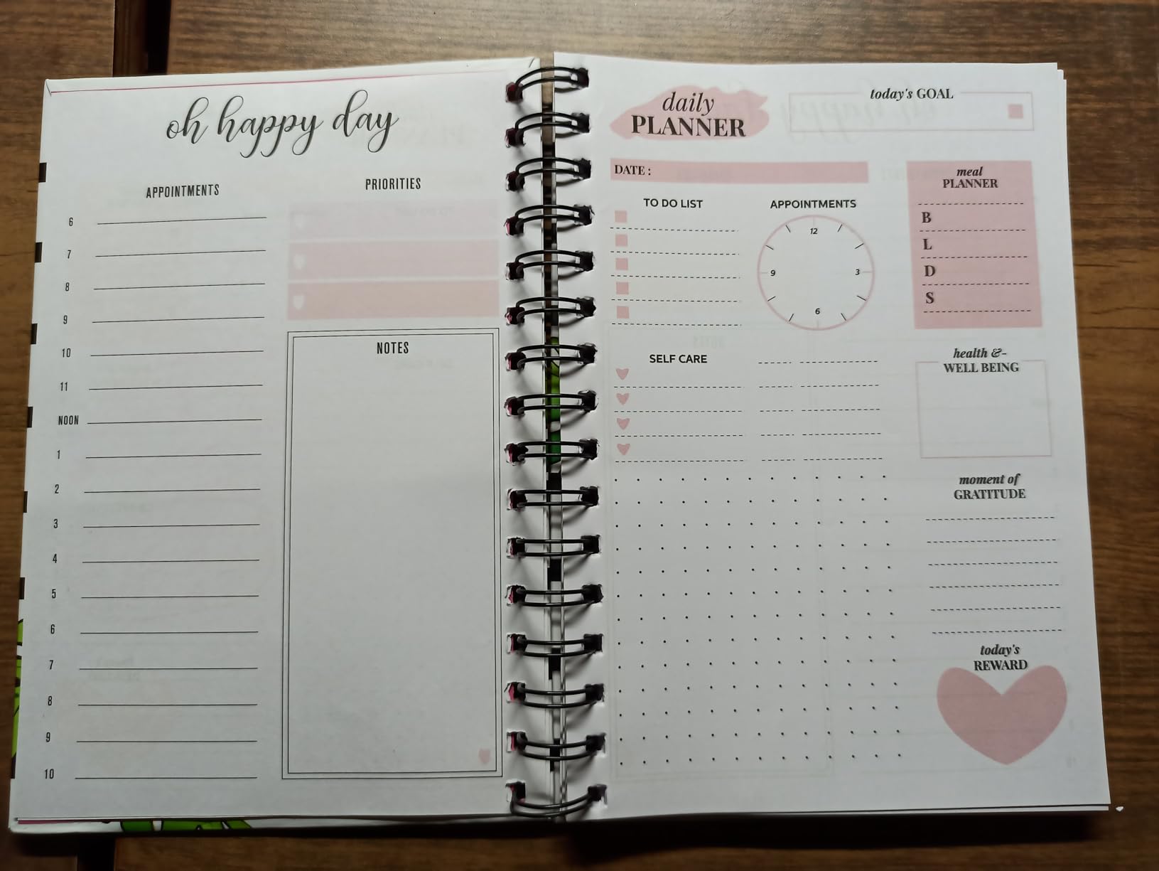 COI Undated | Daily | Desk Premium Hard Cover Wiro Bound A5 Planner ...