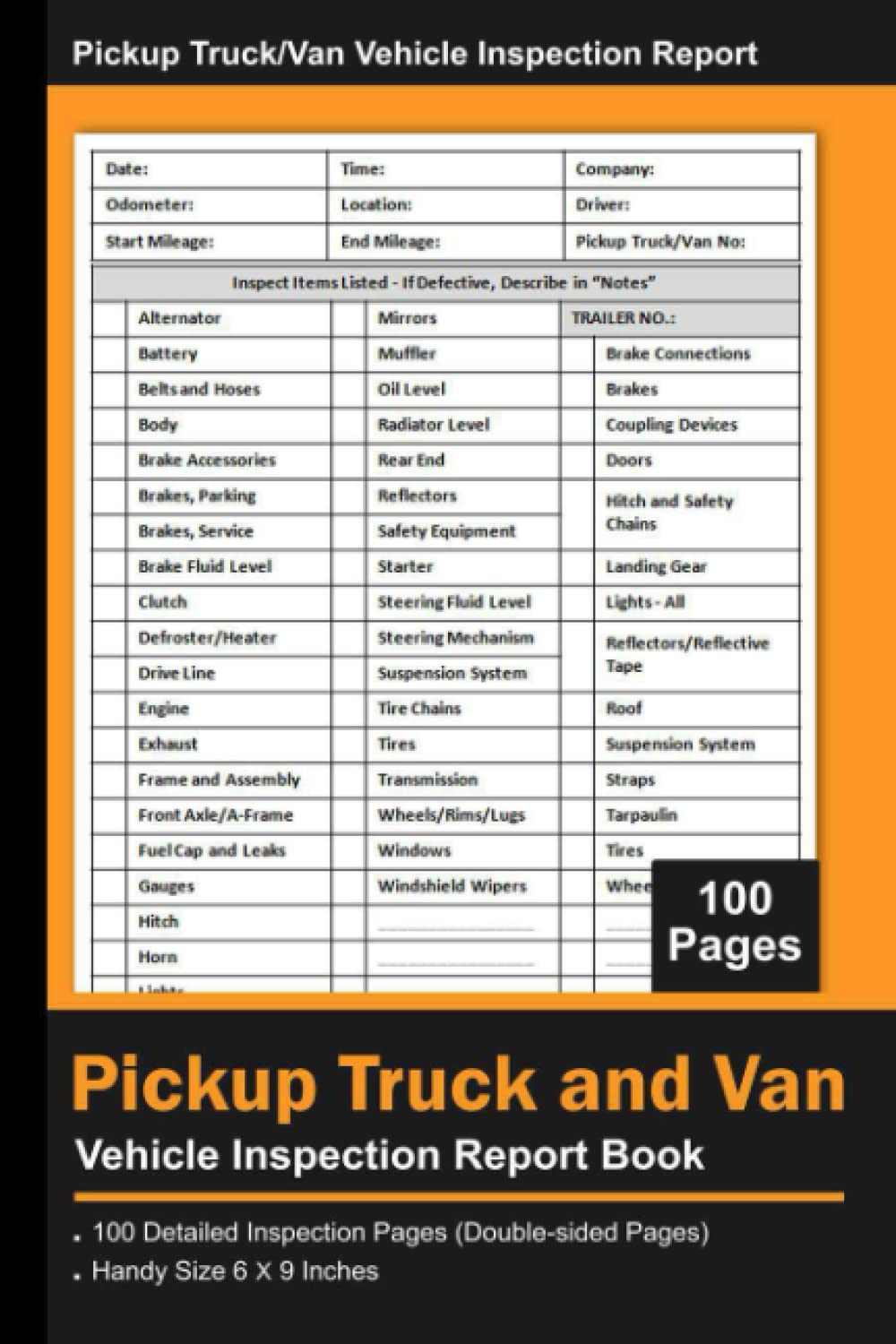 Buy Pickup Truck and Van Vehicle Inspection Report Book: Pickup Truck ...