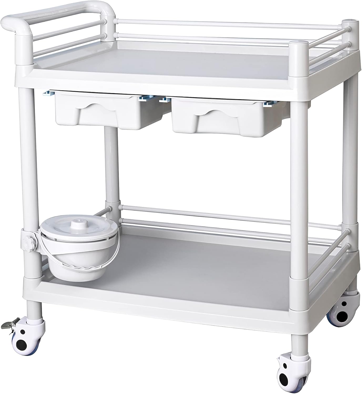 Amazon.com: Rolling Utility Cart,Qiwey Medical Utility Cart with Two ...