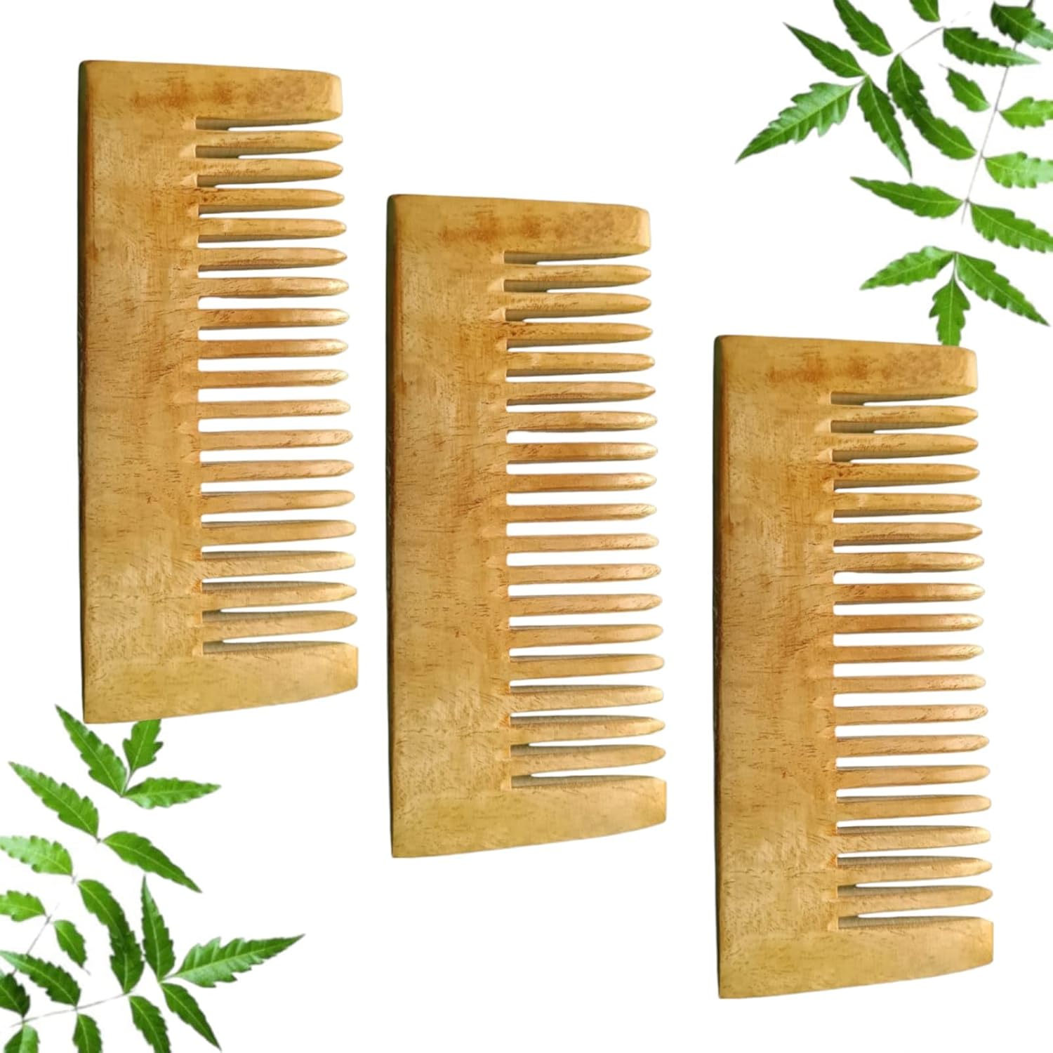 Buy 3PCS Wooden combs for Hair | Kachi neem comb for Women for Hair ...