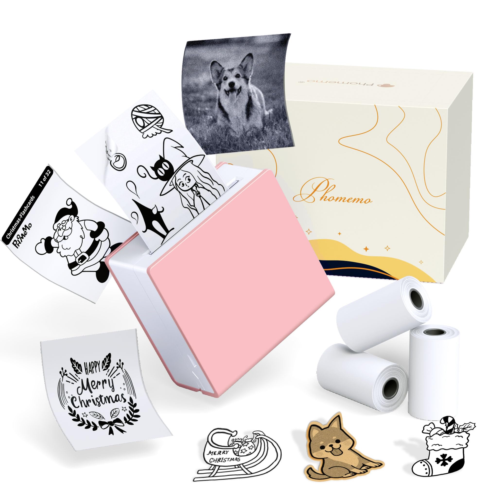 Amazon.com: Memoking Sticker Printer - M02 Mini Thermal Printer with 3 ...