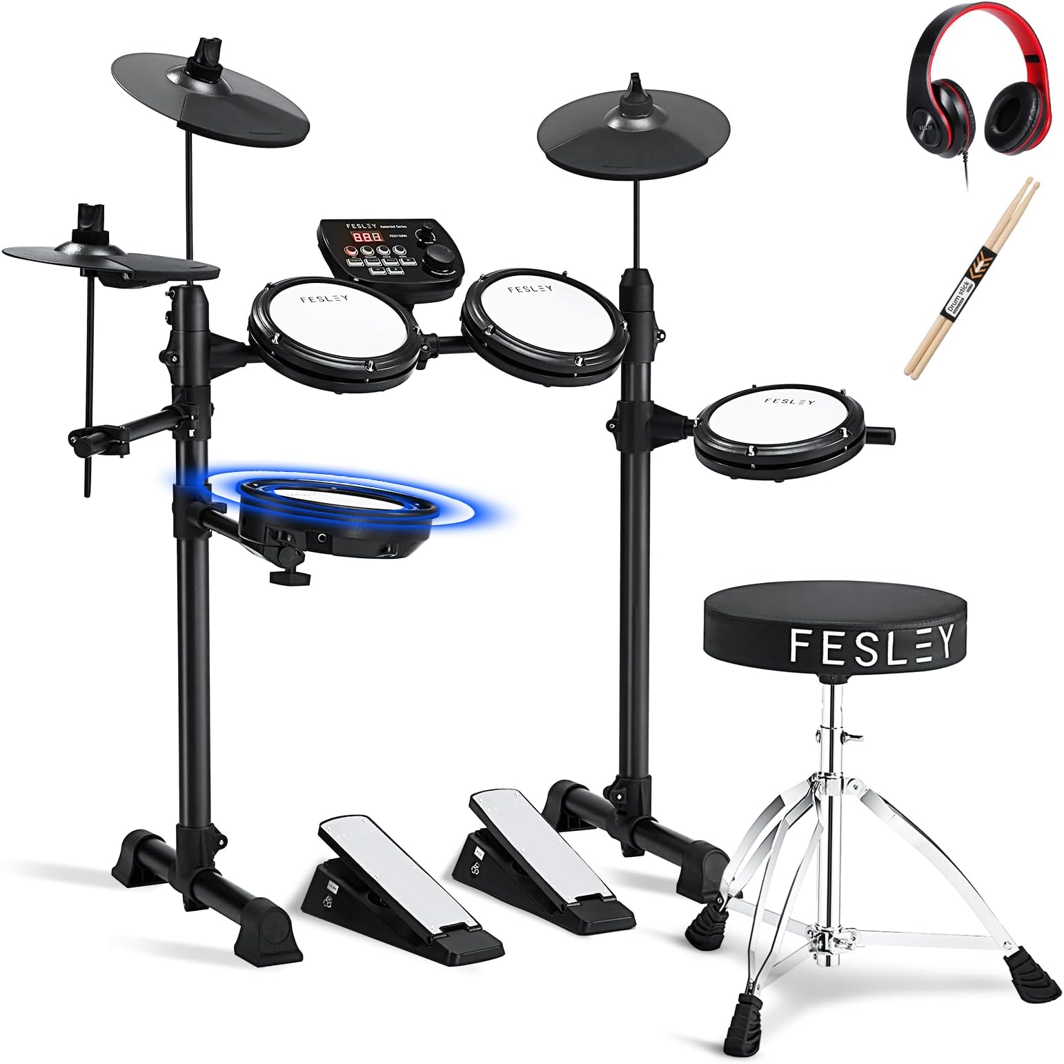 Amazon.com: Vangoa Electric Drum Set with Silicone Drum Pads ...