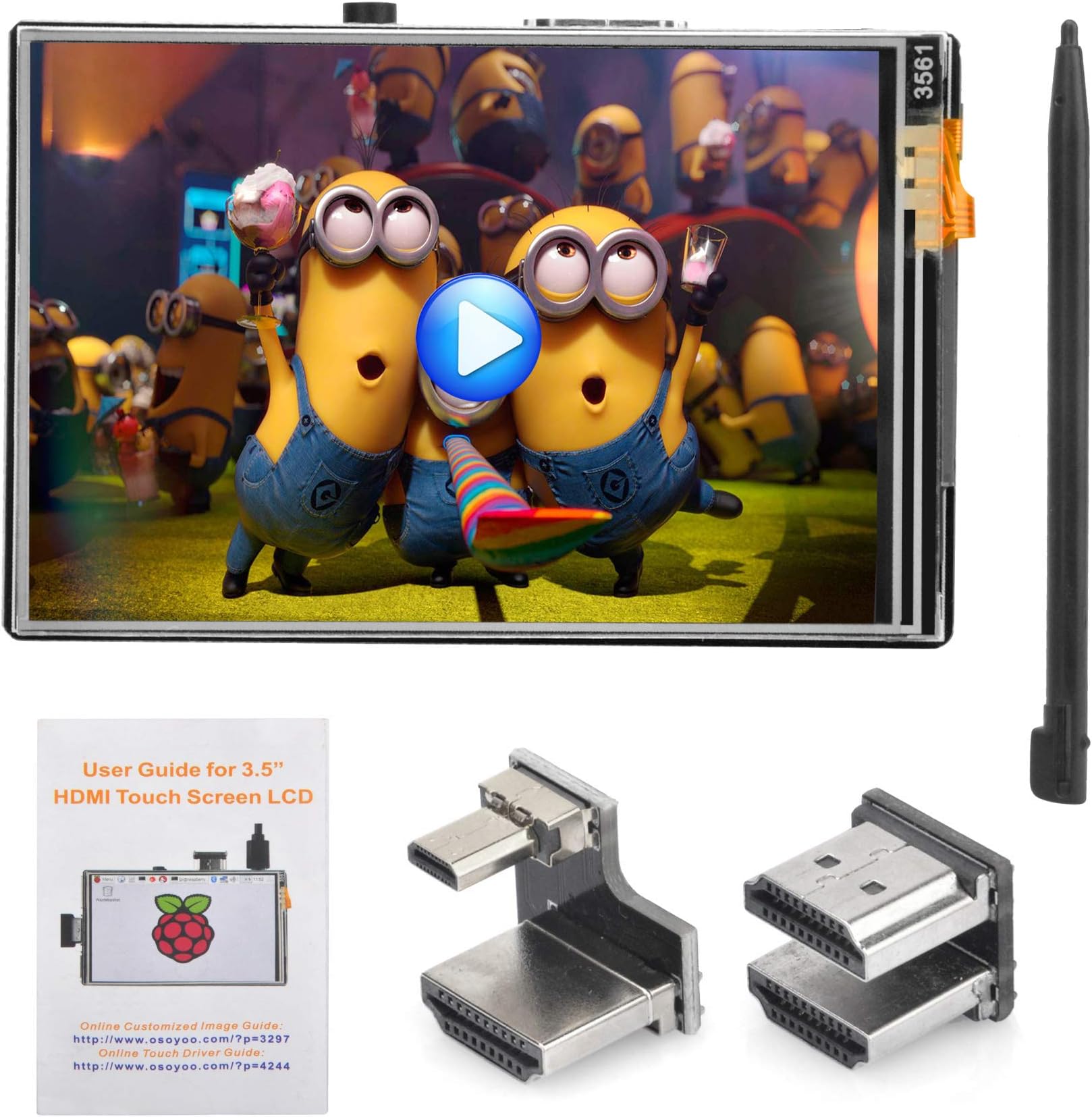 Amazon.com: OSOYOO 3.5 inch HDMI LCD Touch Screen Monitor Display TFT ...