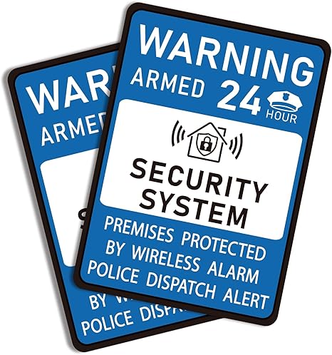 Amazon.com: 2PCS Security Alarm System Sign for Home, Self-Adhesive ...