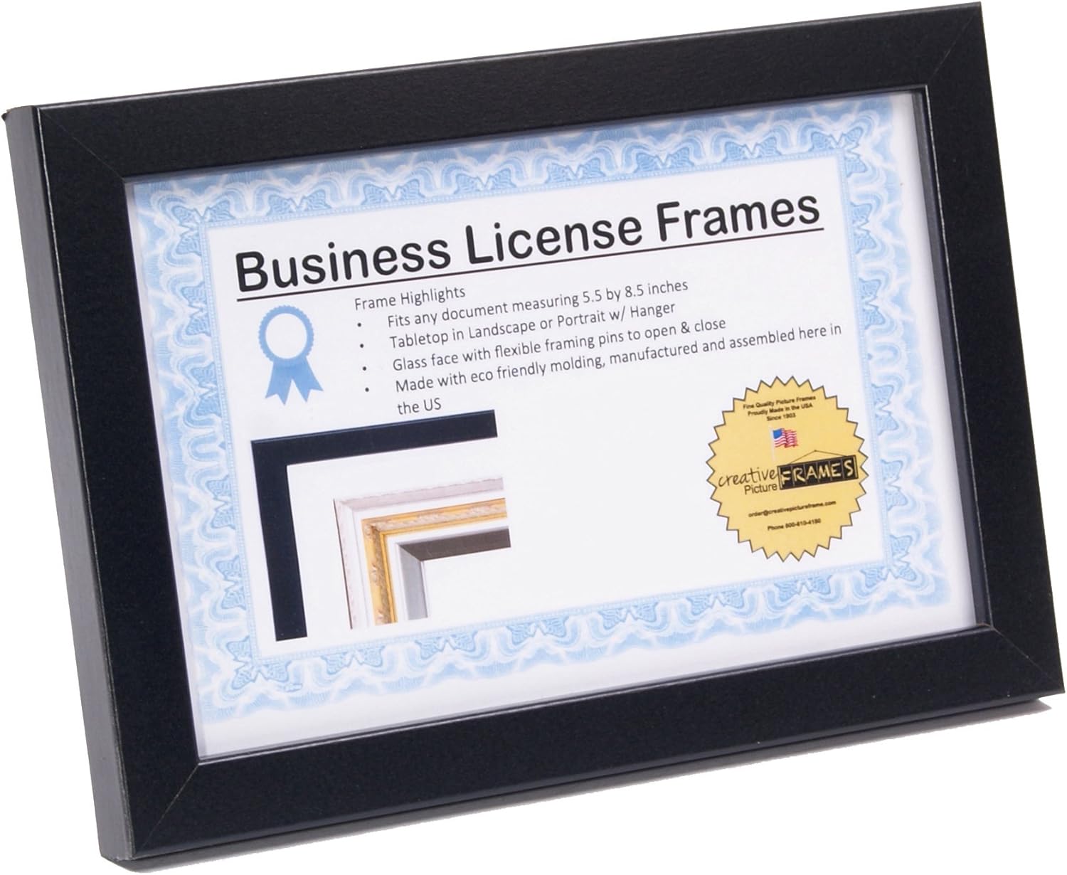 Amazon.com: Creative Picture Frames [5.5x8.5bk] Black Business License ...