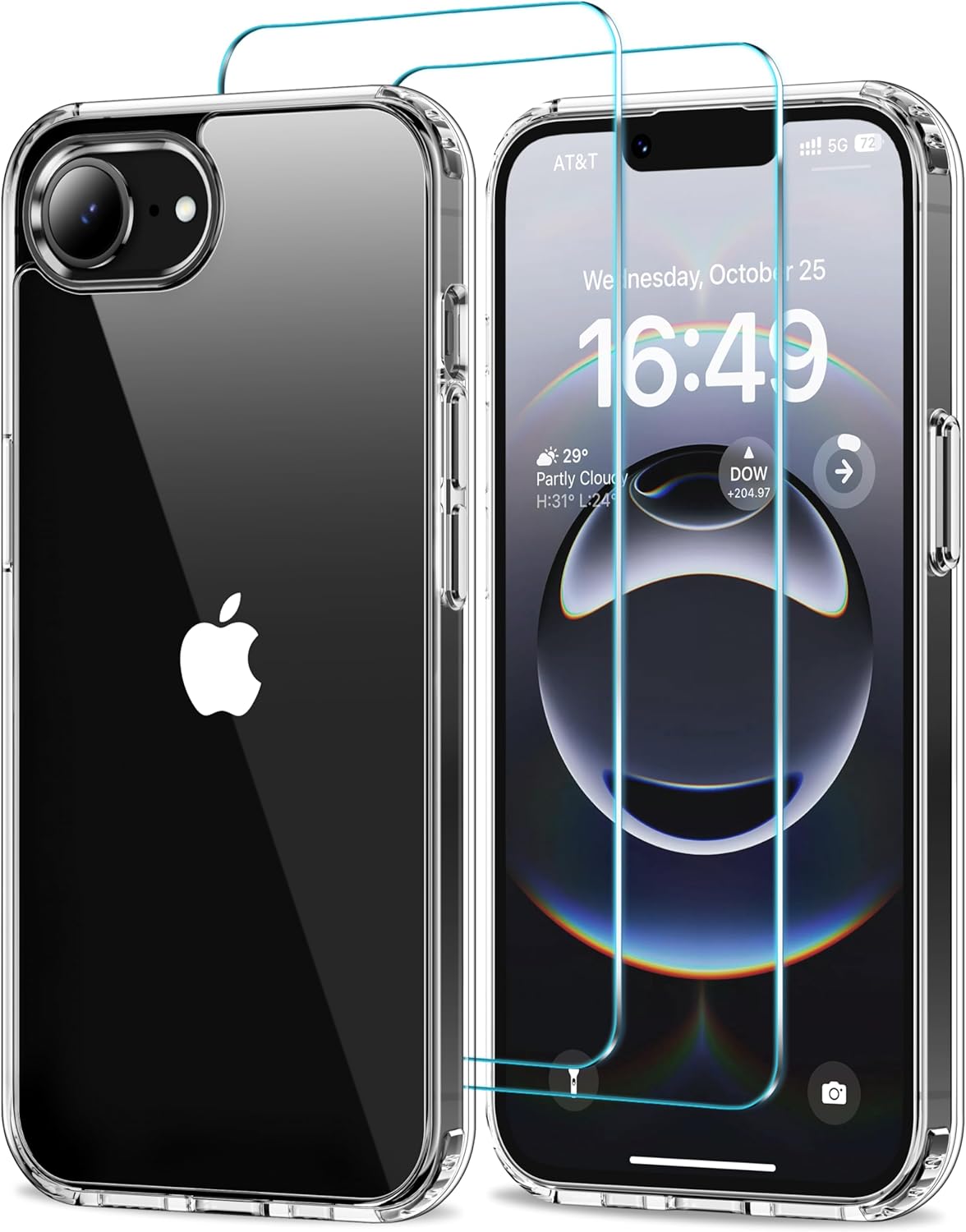 Amazon.com: HOOMIL Case for iPhone 16e Phone Cover with 2-Pack Tempered ...