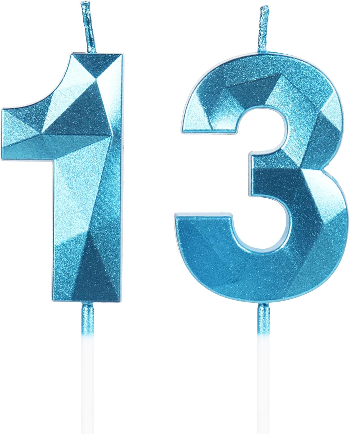 13th Birthday Candles - Blue Number 13 Candles for Cake Toppers ...