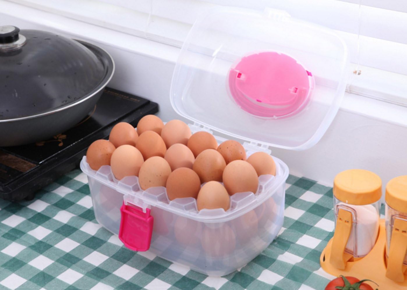 Amazon.com: Large Capacity Double-layers Egg Holder Holds 30 Eggs ...