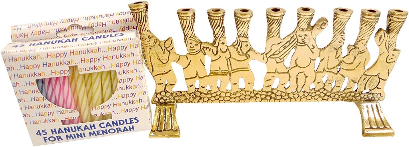 Amazon.com: Jewish Orchestra Brass Mini-Menorah with Candles : Home ...