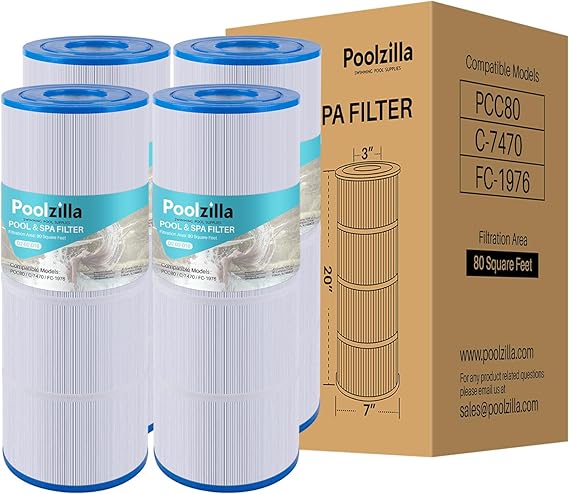 Amazon.com: Poolzilla 4 Pack Pool Filter Cartridge Replacement for ...