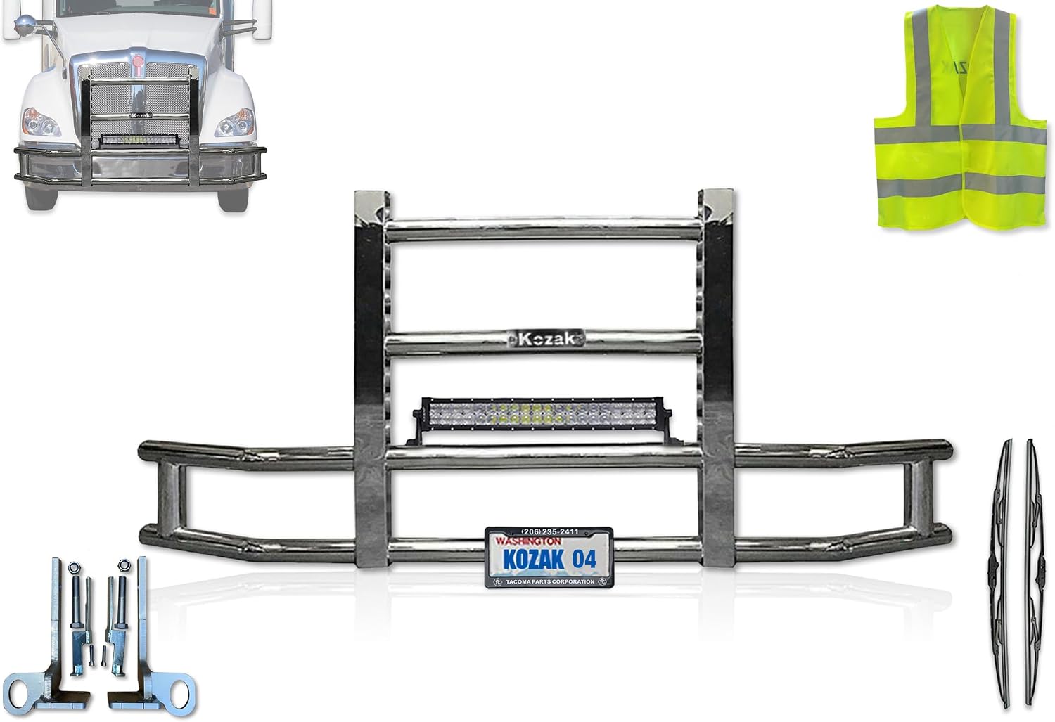 Longroadaccess Kenworth T680 Semi Truck Bumper Guard (Grille Guard ...