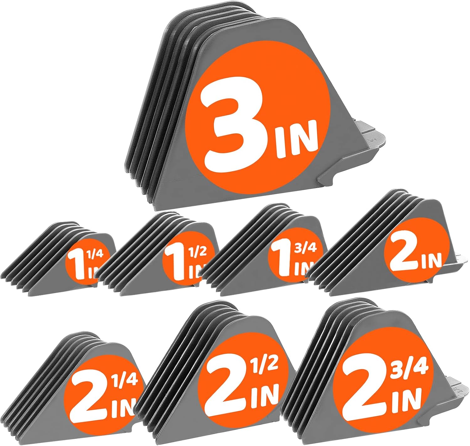 Mega Hair Clipper Guards - Extra Long 3 Inch Guide Combs Set (3", 2.75 ...