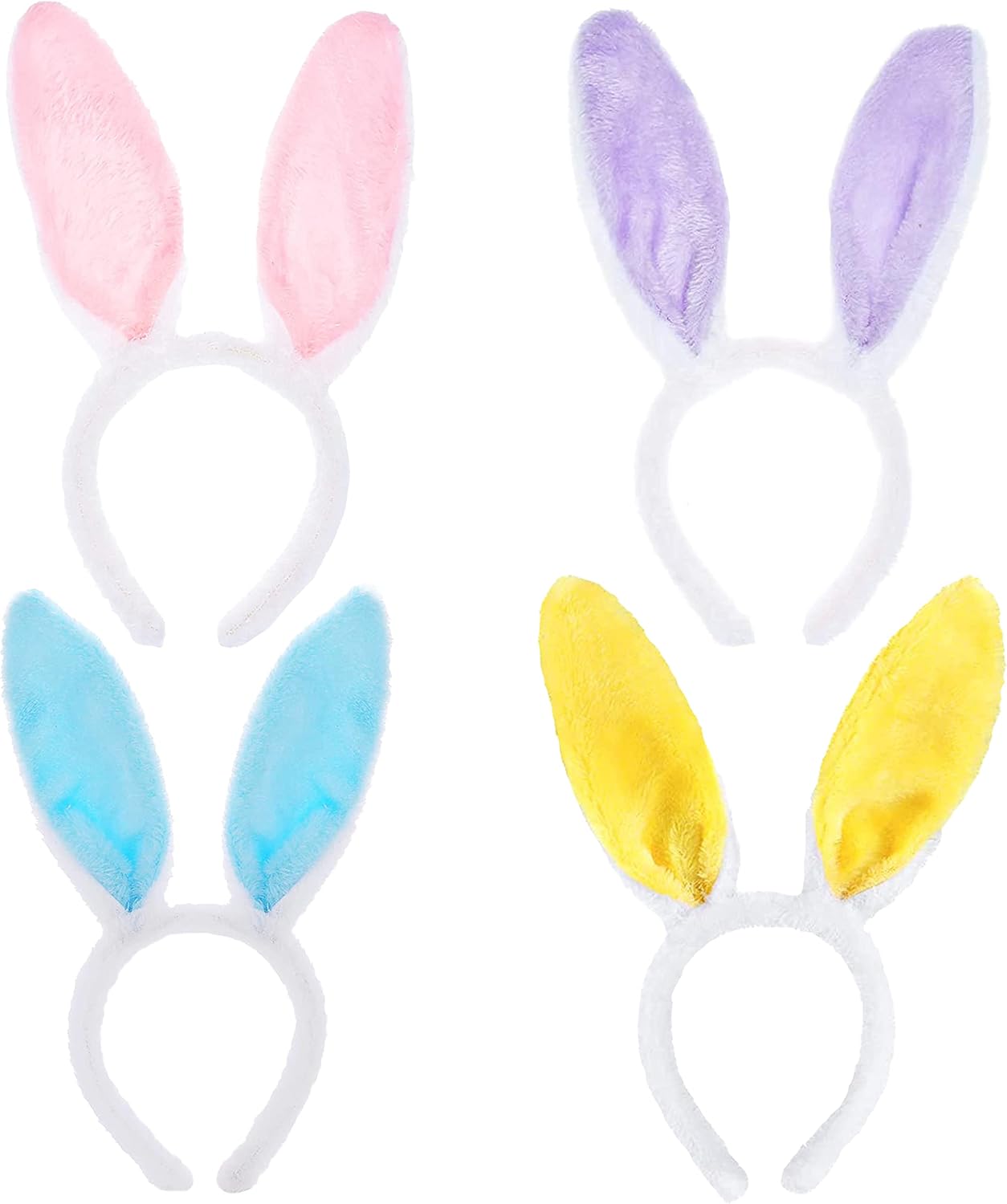 REDSTAR 4 Pack Easter Bunny Ears Headband - Rabbit Ears Headbands for ...