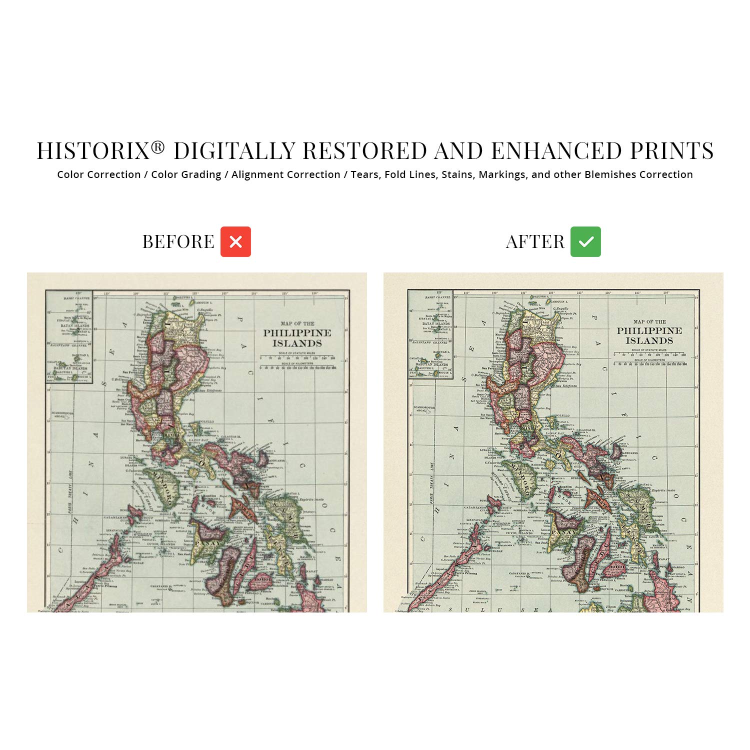 Snapklik.com : Vintage 1906 Philippines Map - 18x24 Inch Wall Art ...
