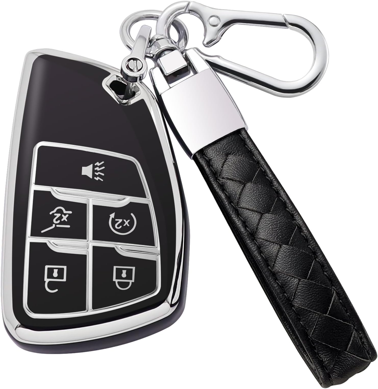 Amazon.com: Kespevn for Chevy Key Fob Cover with Leather Keychain Soft ...