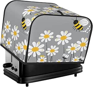 Amazon.com : DXTKWL Toaster Cover 4 Slice Cute Bee Daisy Floral ...