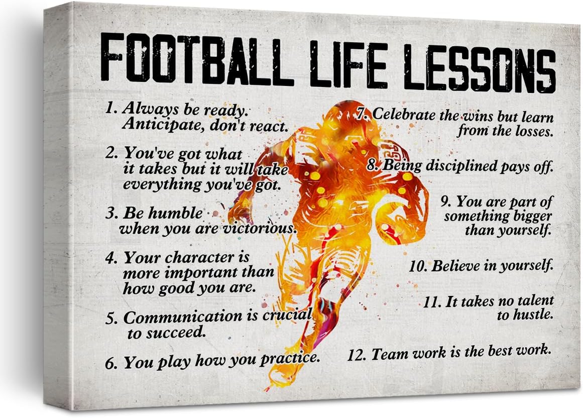 Amazon.com: Football Poster Canvas Wall Art for Home Decor ...