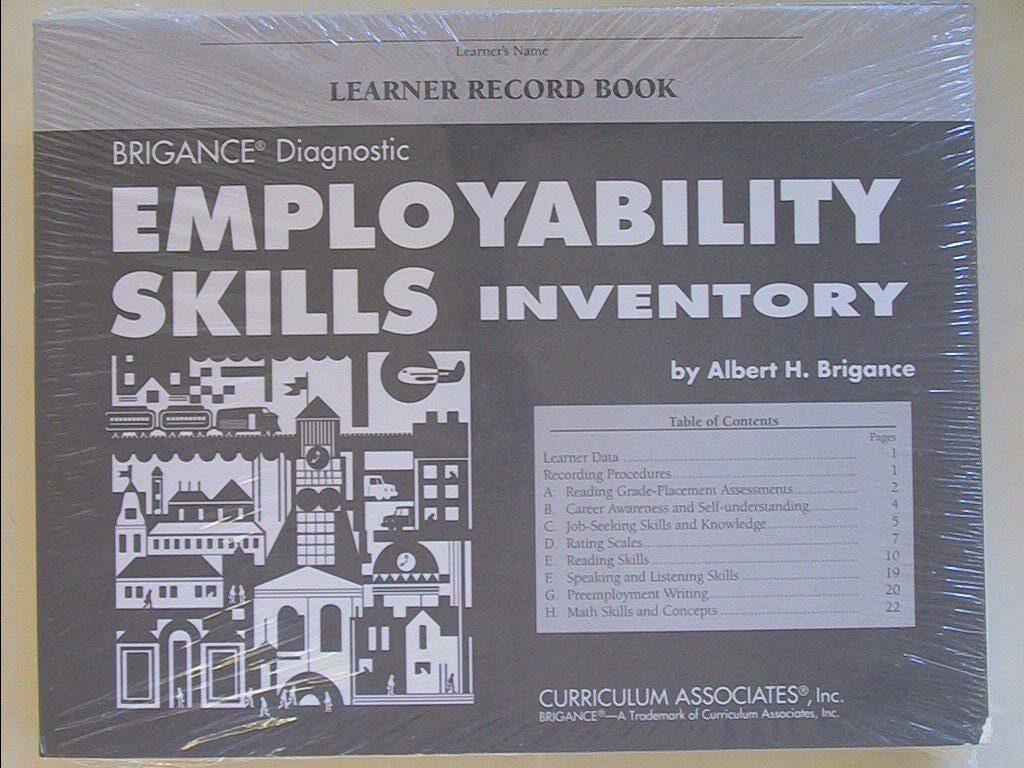Brigance Diagnostic Employability Skills Inventory, Learner Record Book ...