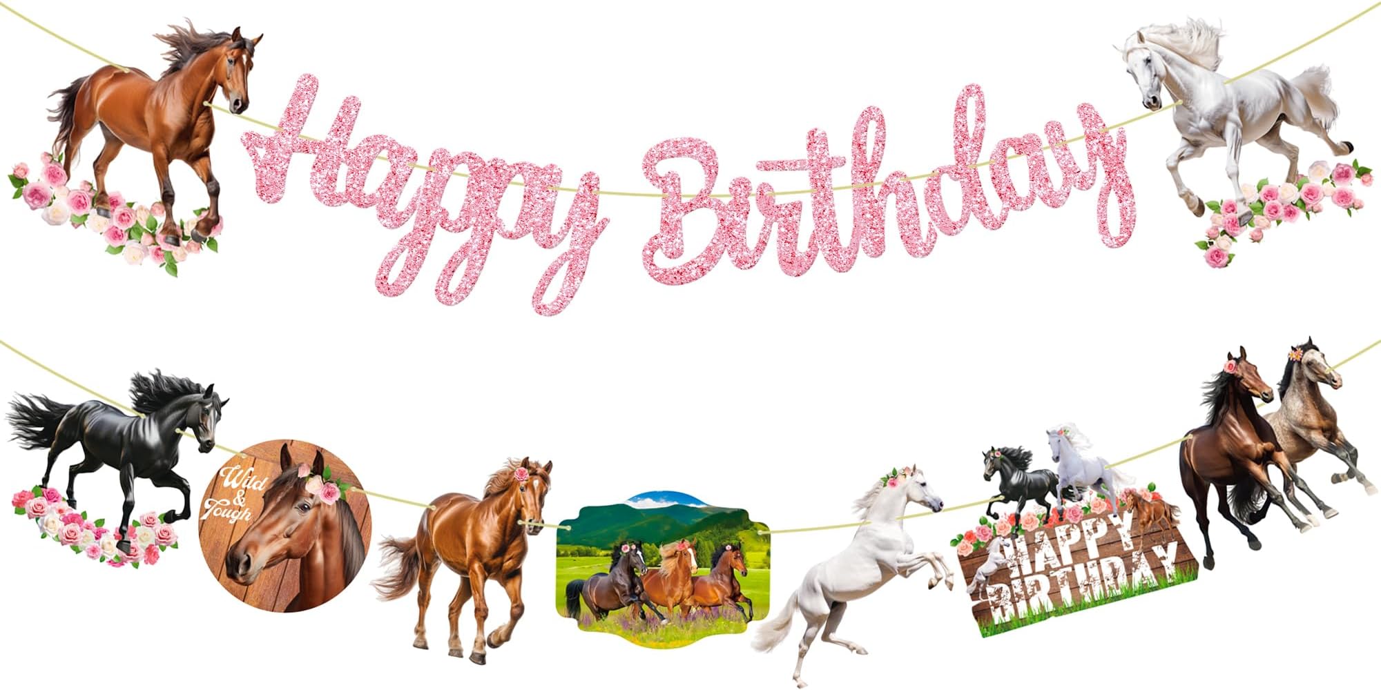 Amazon.com: Horse Birthday Party Decorations Horse Happy Birthday ...