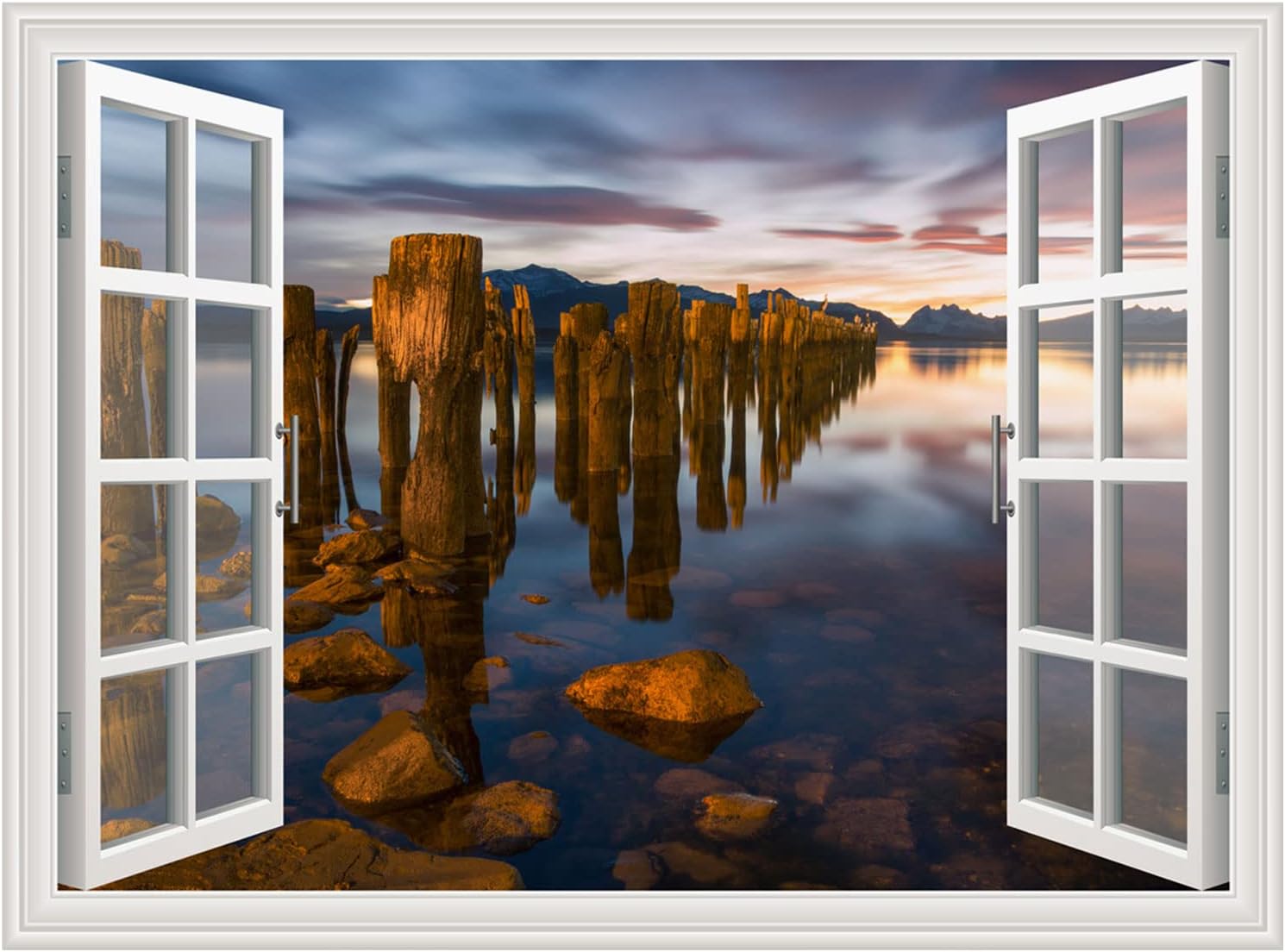 Amazon.com: Wall Sticker Removable Wall Mural Window View Snow ...