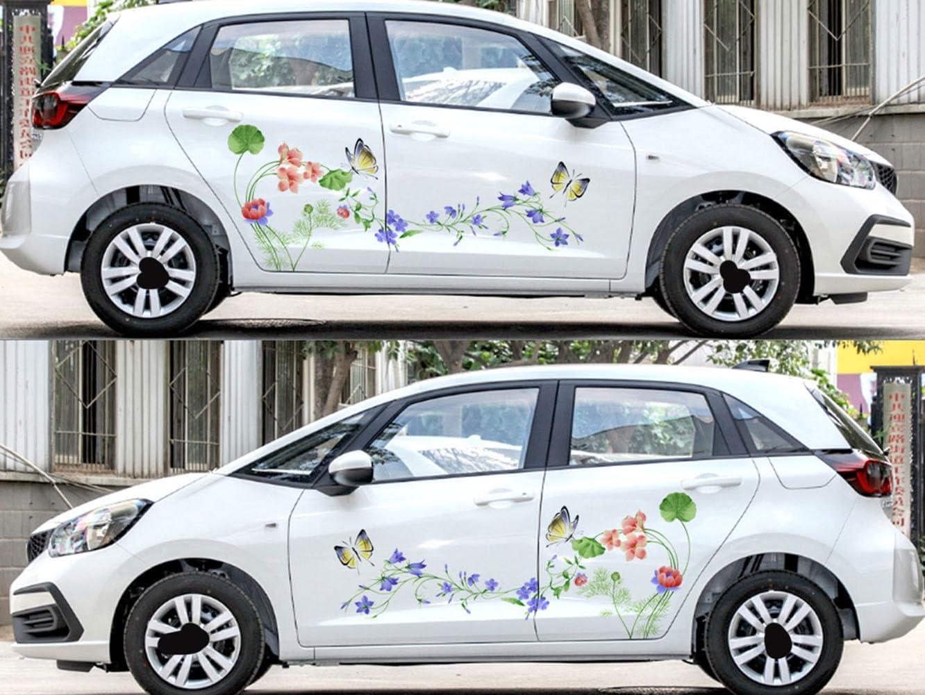 Amazon.com: Butterflies Car Stickers Car Side Body Decals Flower Decals ...