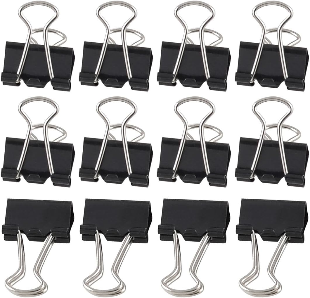 Amazon.com : uxcell 12 Pcs Stationery Papers File Organizer Metal Black ...