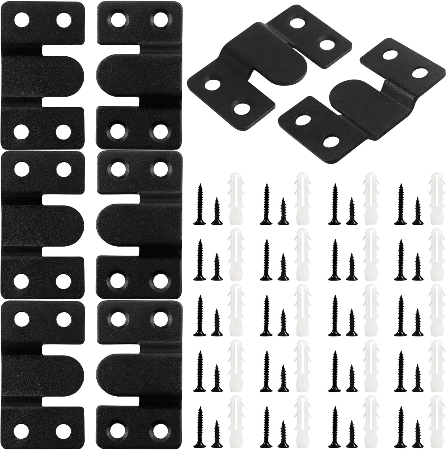 4 Pairs Stainless Steel Flush Mount Bracket Interlocking Headboard ...