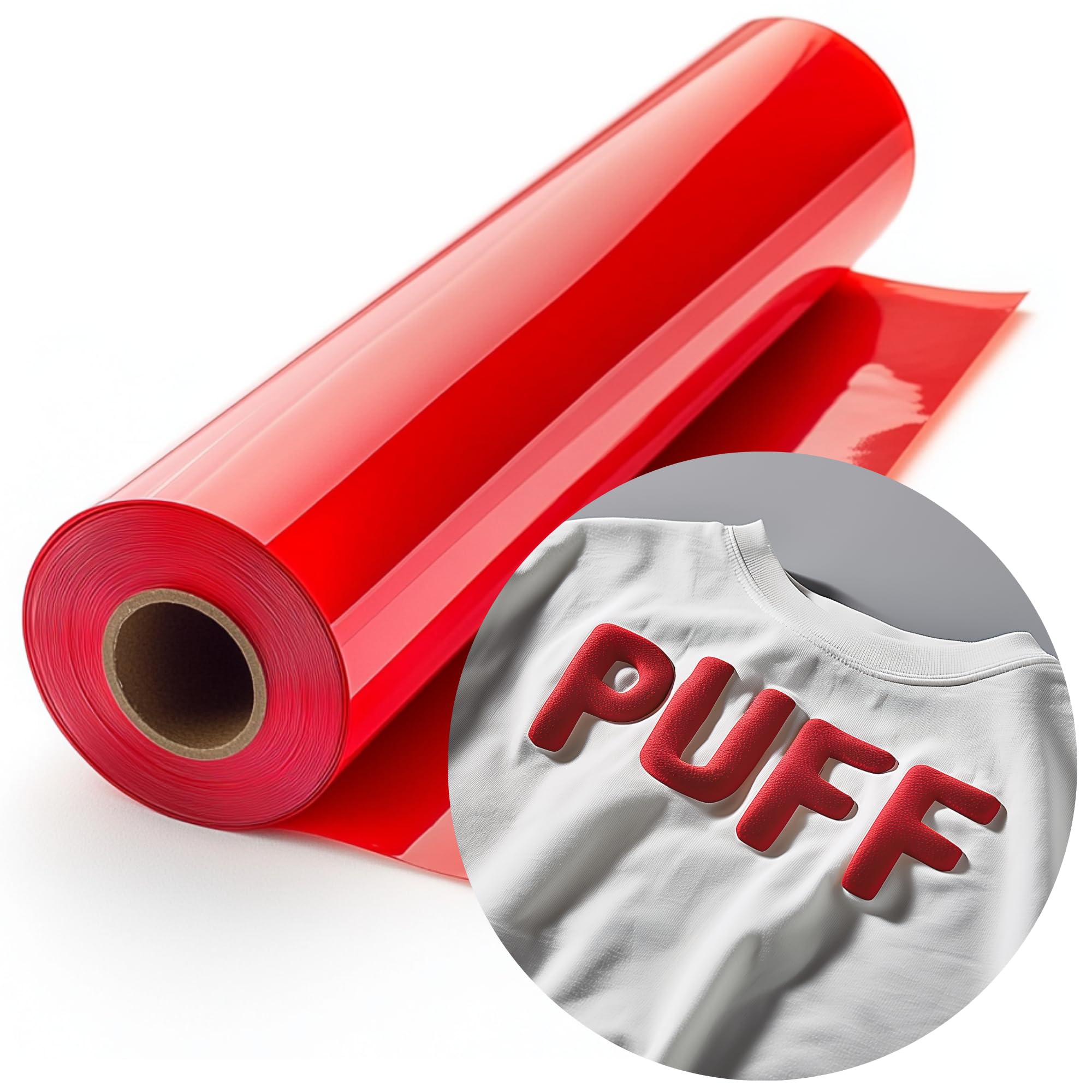 Amazon.com: echomerx 12" x 6' Red Puff Vinyl Heat Transfer Roll ...