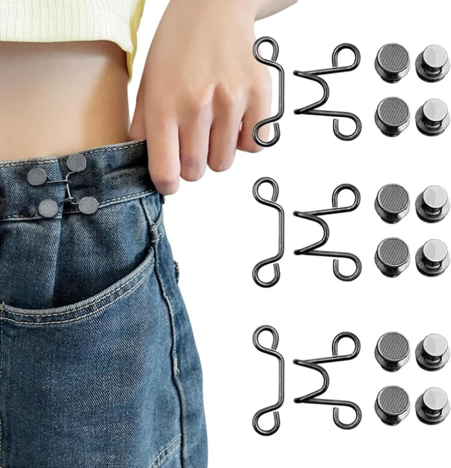 Amazon.co.jp: Pant Waist Tightener | 3 Pants Button Down Size ...