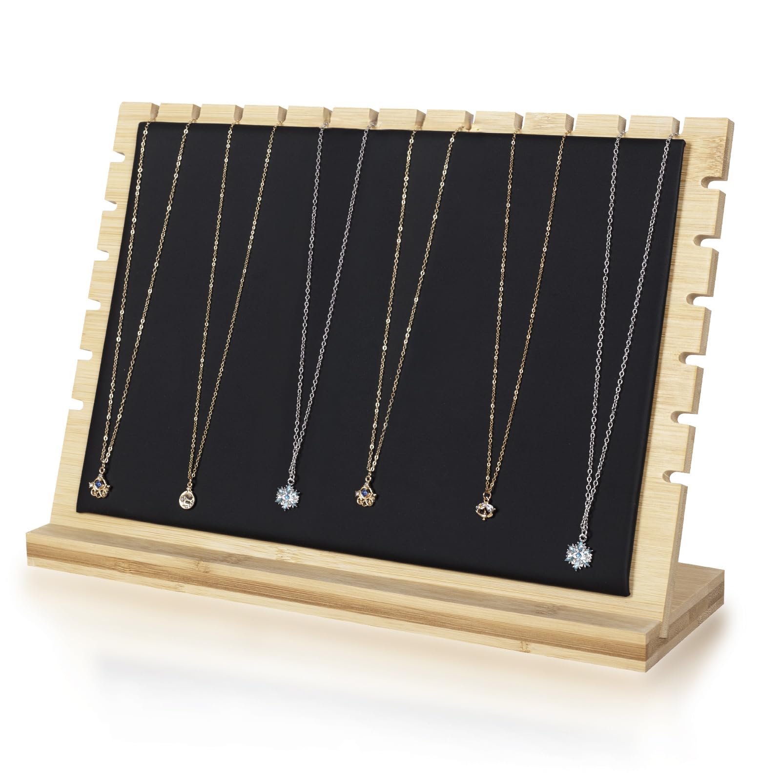 Pinkgarden Bamboo Necklace Display Stand - Chain Jewelry Rack Organizer ...
