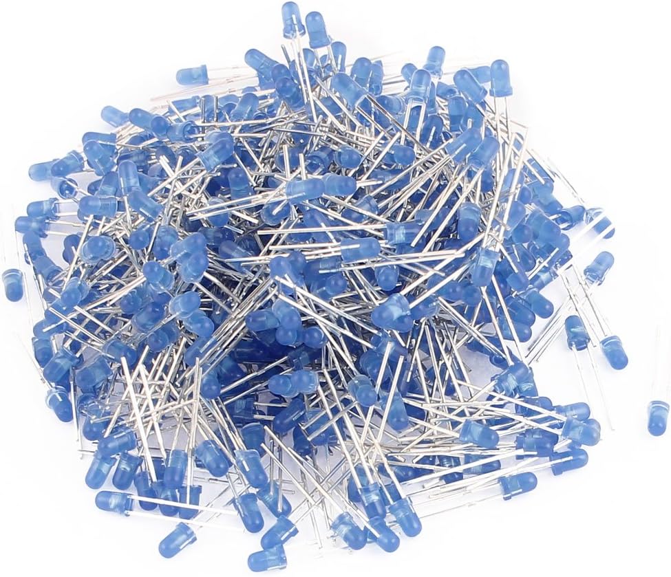 Amazon.com: Aexit 500pcs 3mm Diodes Blue Round LED Bulb 2Terminal Blue ...