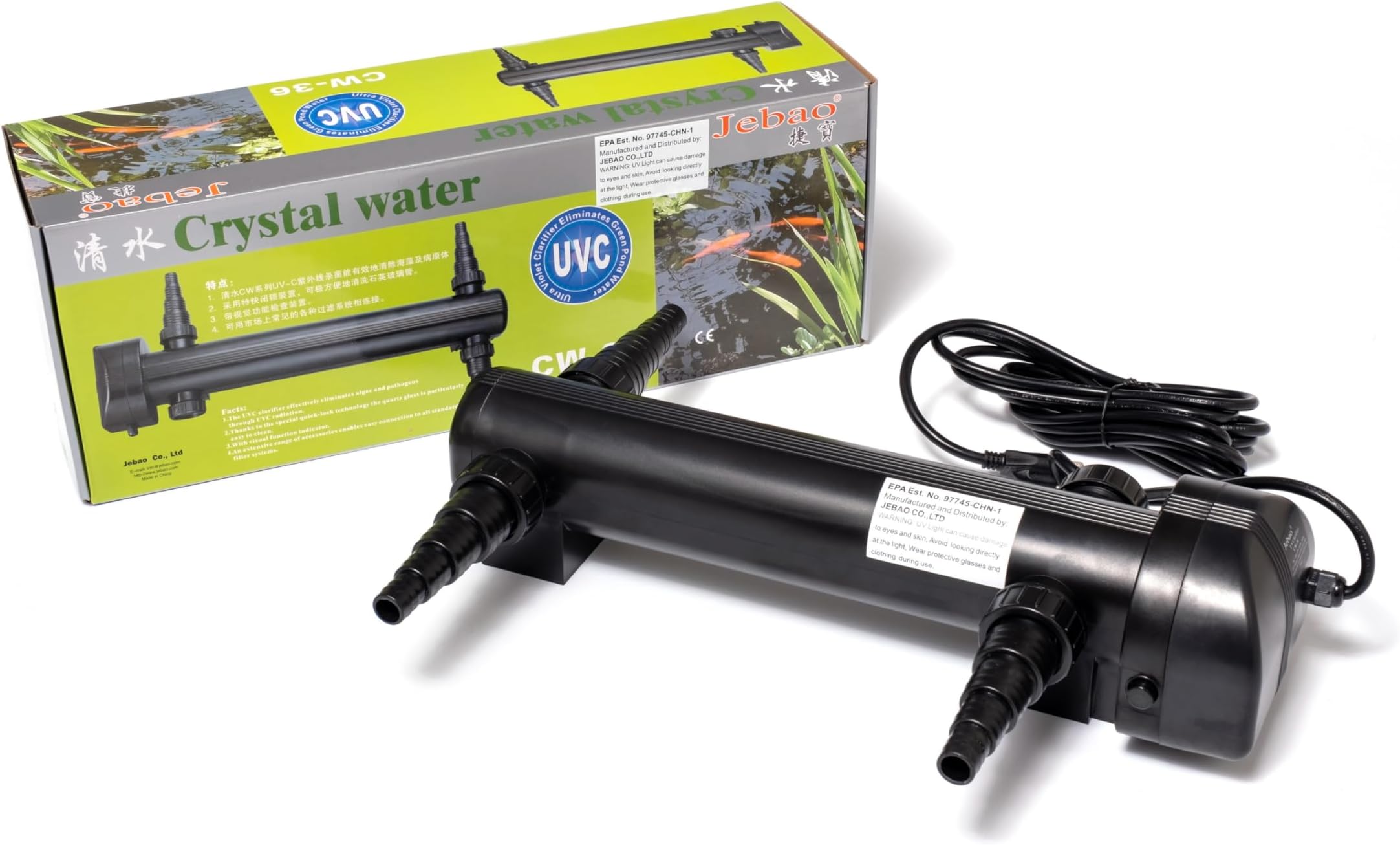 Amazon.com : Jebao CW-36 Pond and Aquarium Clarifier, 36-watt : Patio ...