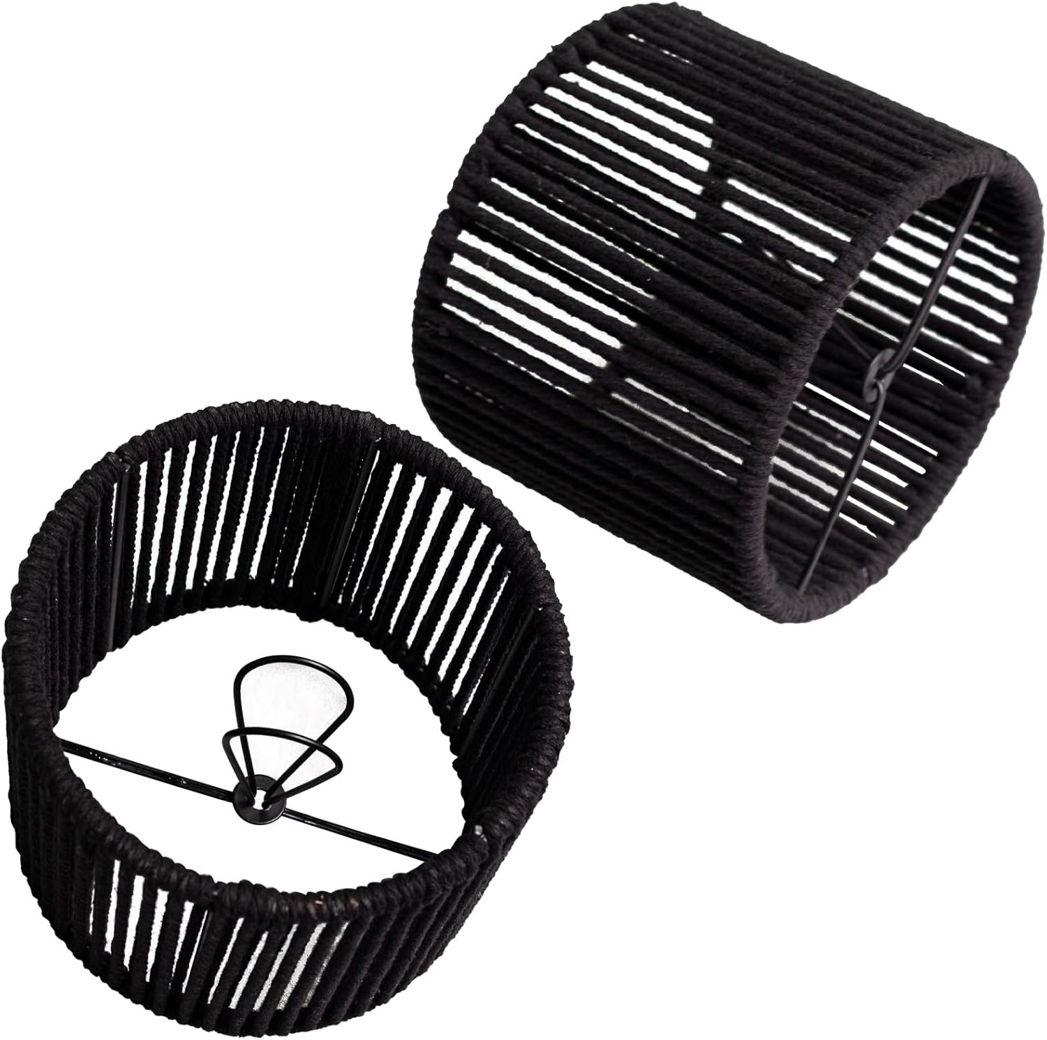 small black lamp shade round mini boho lampshade,clip-on mini lamp ...