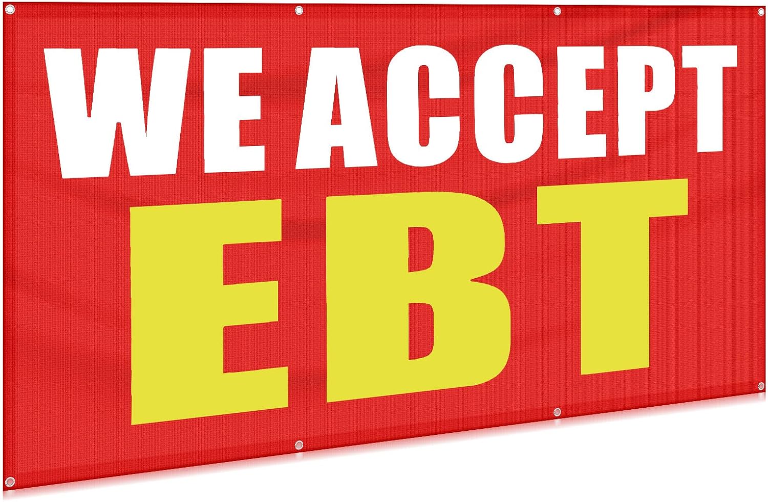 Amazon.com : Fanfanwin 36 x 72 Inch We Accept EBT Banner with Grommets ...
