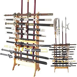 Amazon.com: DOLIJA Solid Wood Sword Display Stand | Large Samurai Sword ...