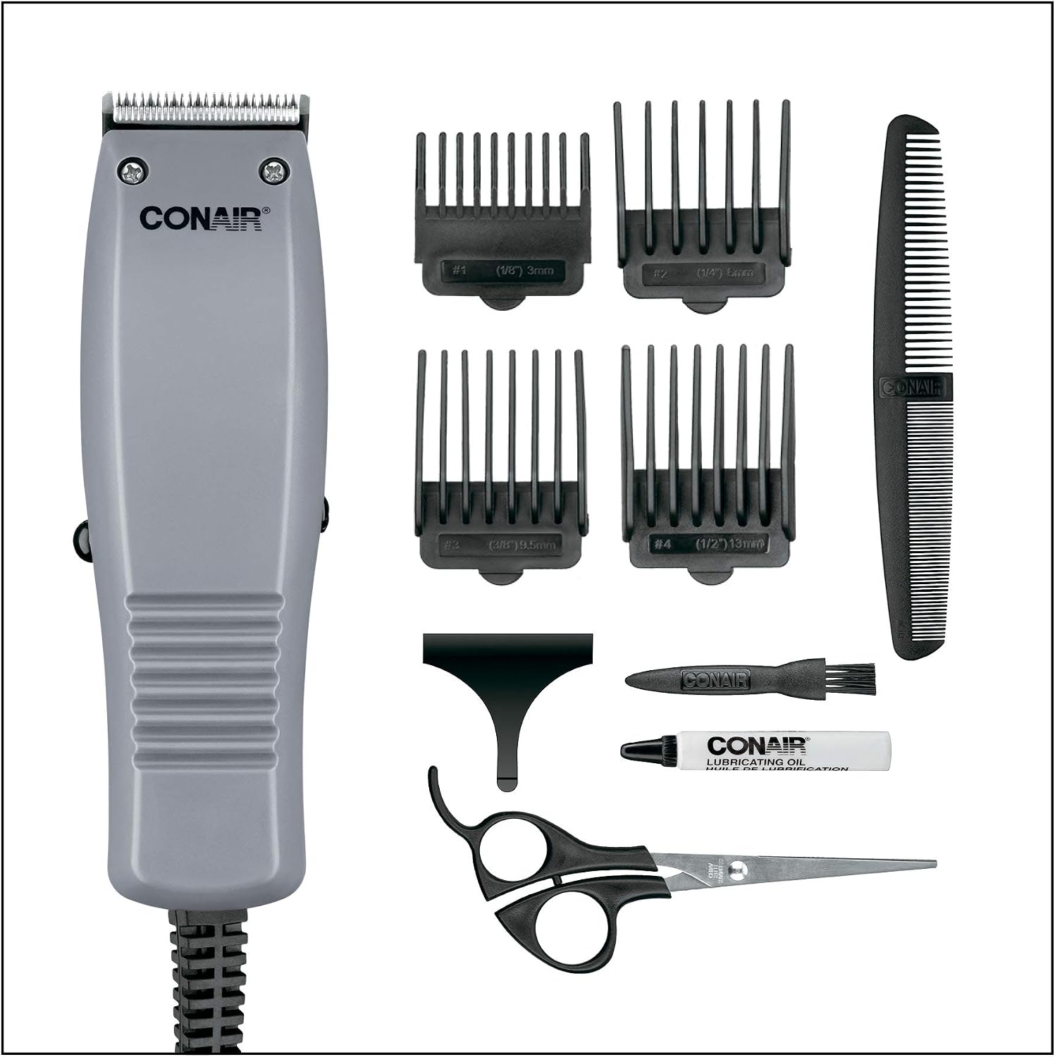 Conair Simple Cut 10-Piece Basic Haircut Kit, SILVER, UNIVERSAL ...