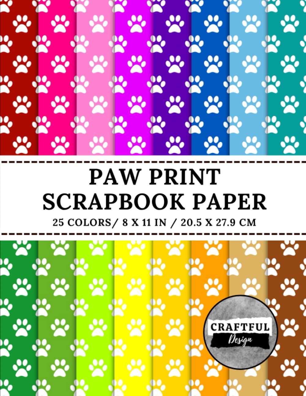 Paw Print Scrapbook Paper: 25 Double-Sided Patterned Sheets For Craft ...