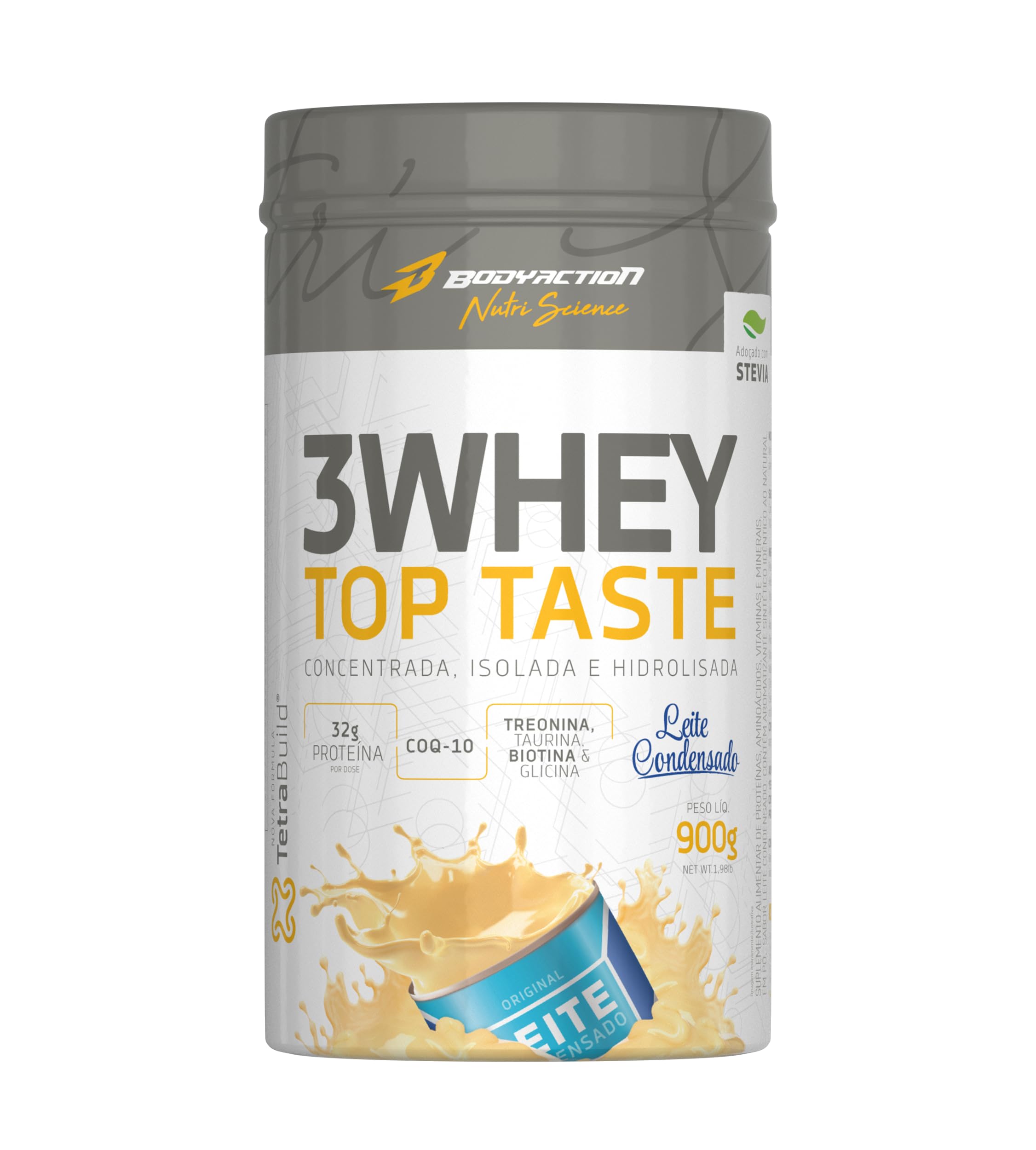 3 Whey Top Taste 900g Sabor Leite Condensado Bodyaction | Amazon.com.br